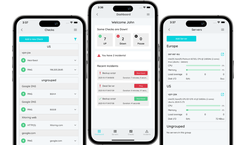 Xitoring Mobile App - Xitoring